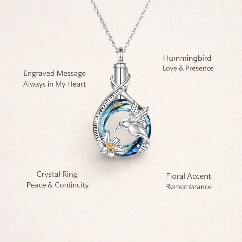 Hummingbird Memorial Necklace -Always in My Heart – Myglova